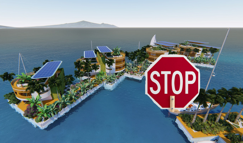 Projekt svobodného plovoucího města na umělých ostrovech poblíž Tahiti ...